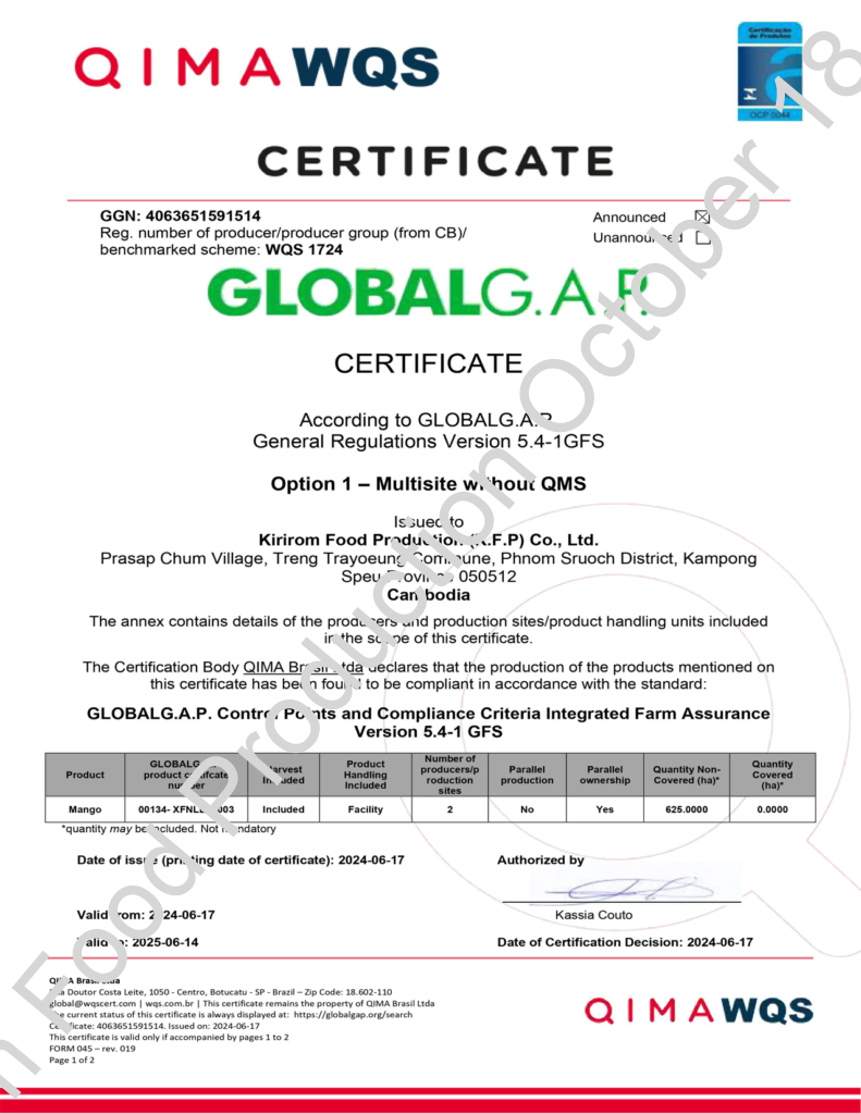 The best Mangoes in Cambodia - Kirirom Food Production